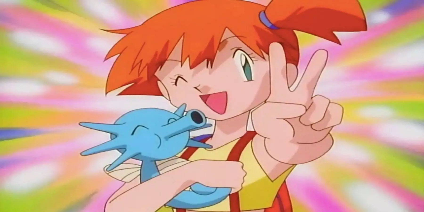 Cluiche pokémon Misty Holding Horsea