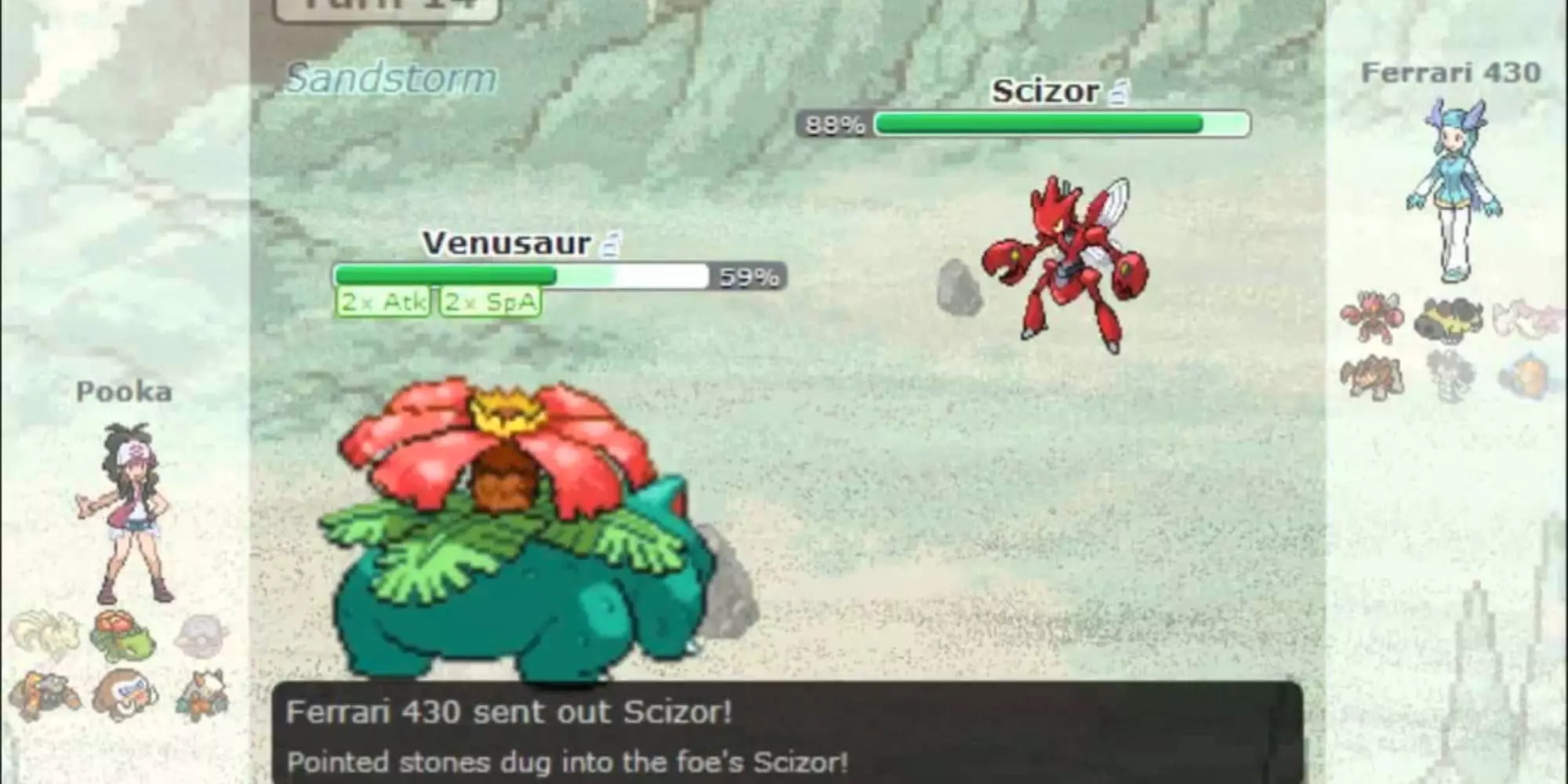 Pokemon Showdown-Kampf-Screenshot