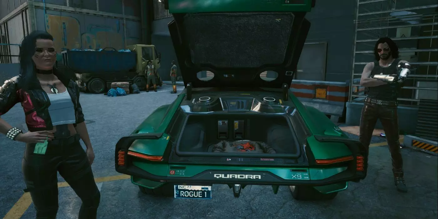 Cyberpunk 2077 Rogue's auto en Johnny Silverhand