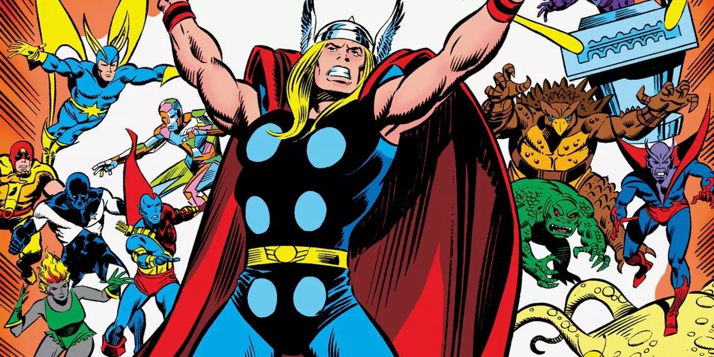 Thor y los Guardianes de la Galaxia originales durante la Saga Korvac