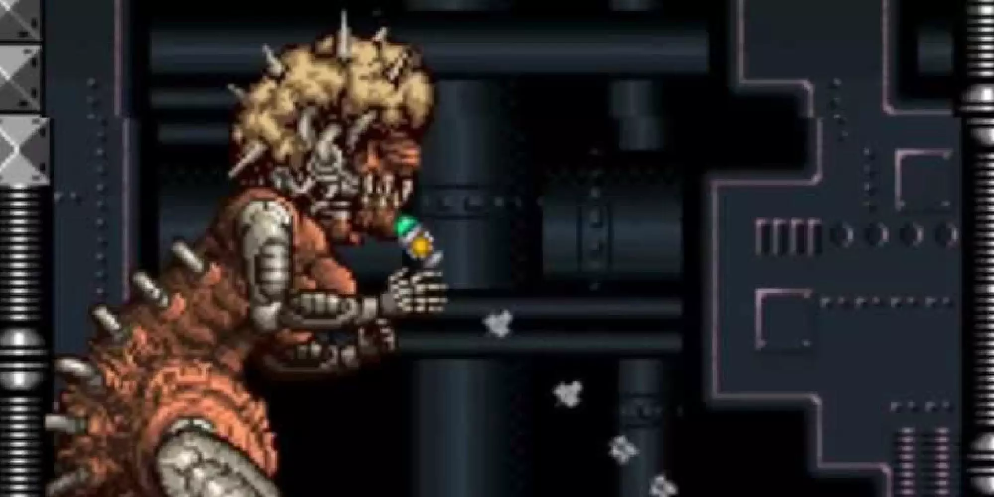 Հրթիռ է արձակվում Mother Brain-ի երկրորդ ձևի վրա Super Metroid-ում