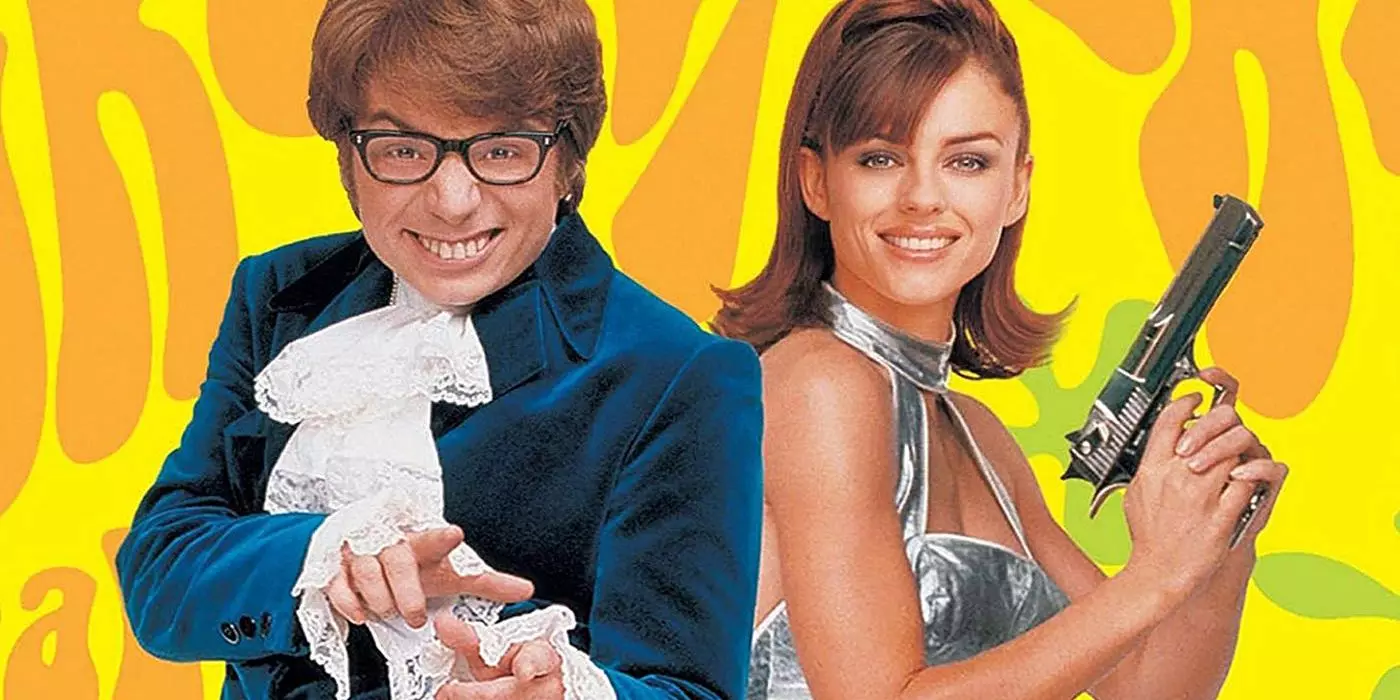 Mike Myers ati Elizabeth Hurley ni Austin Powers