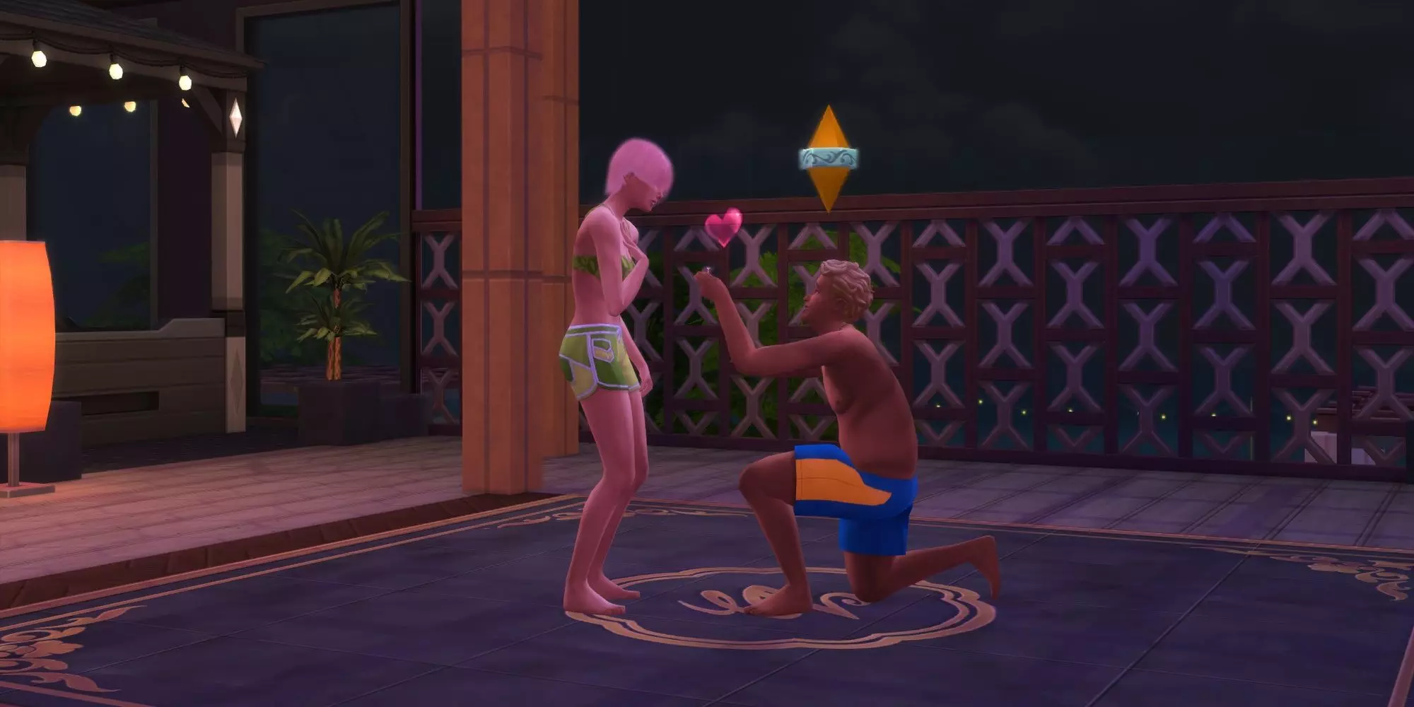 Usa ka sim nga nagsugyot sa iyang uyab sa The Sims 4: My Wedding Stories