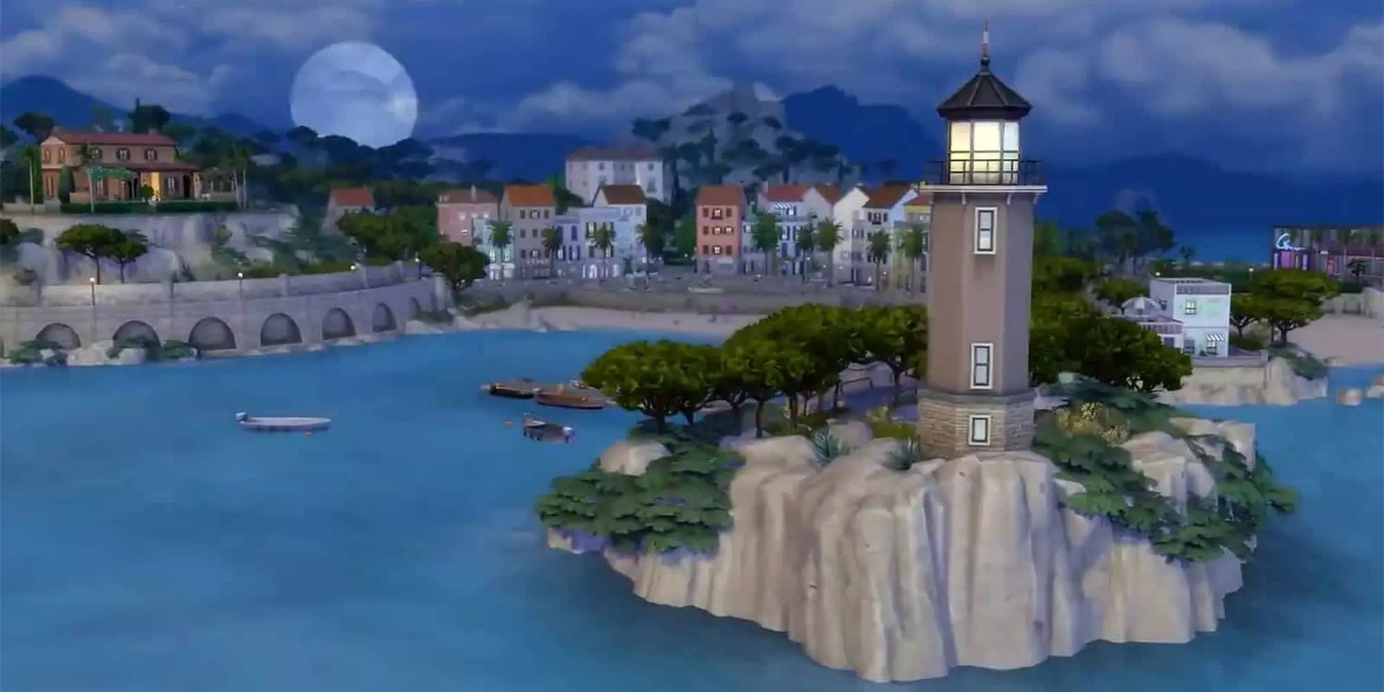 Unha vista aérea de Tartosa de The Sims 4: My Wedding Stories