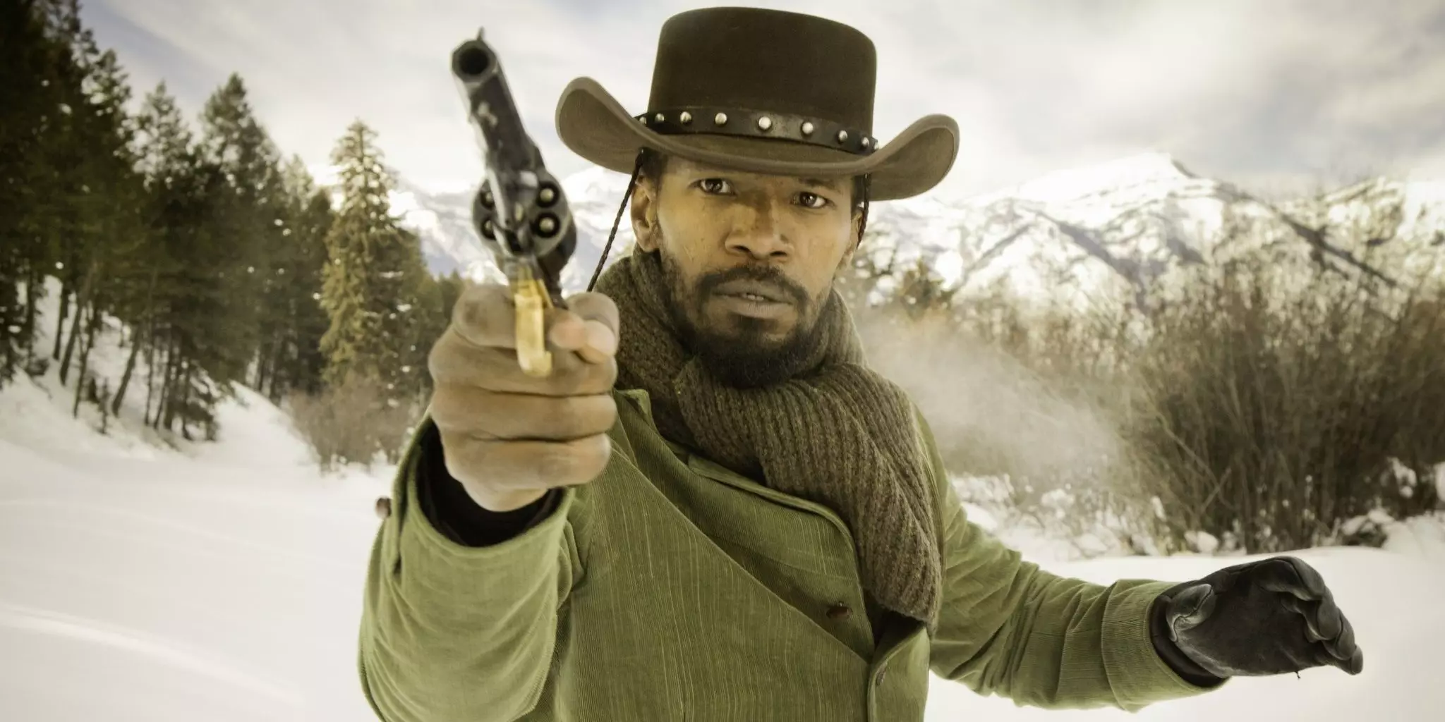 ጄሚ ፎክስክስ እንደ Django በ Django Unchained ውስጥ በበረዶ ውስጥ