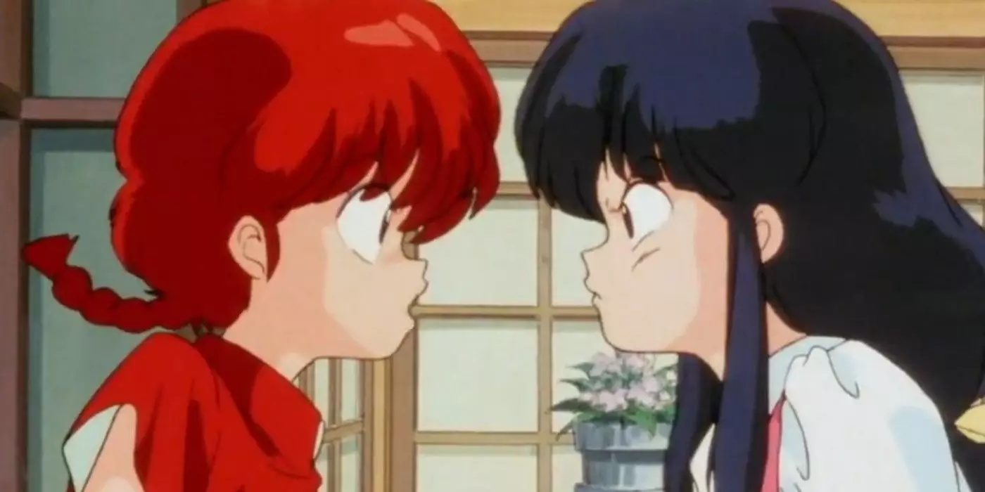 Ranma ac Akane yn dadlau