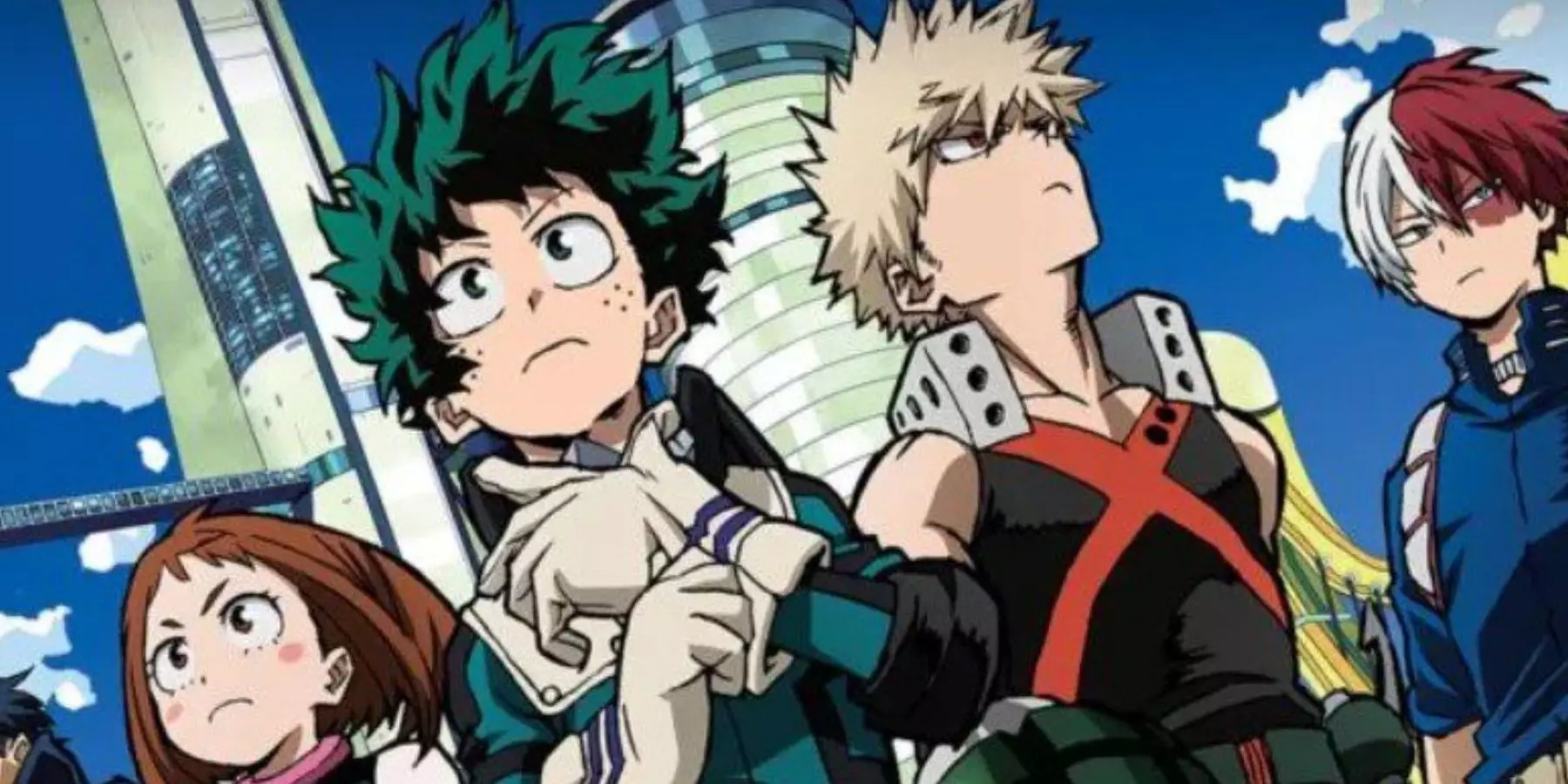 Deku en die hoofrolverdeling van My Hero Academia