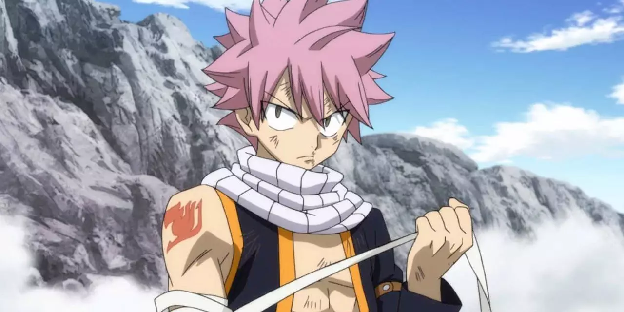 Ernstige Natsu Dragneel in geveg Fairy Tail