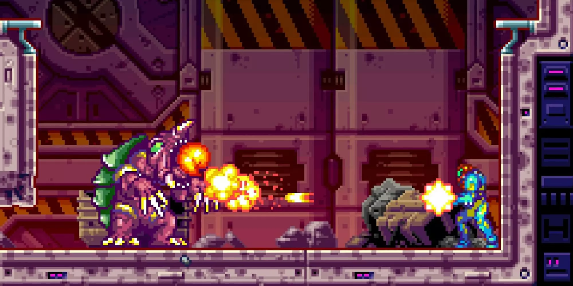 Metroid Fusion'da düşmanlarla savaşmak