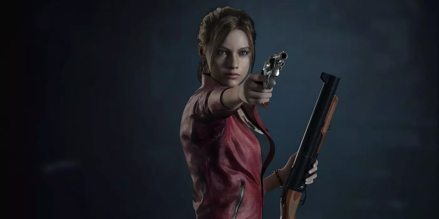 resident evil 2 perdarytas claire Redfield ginkluotas