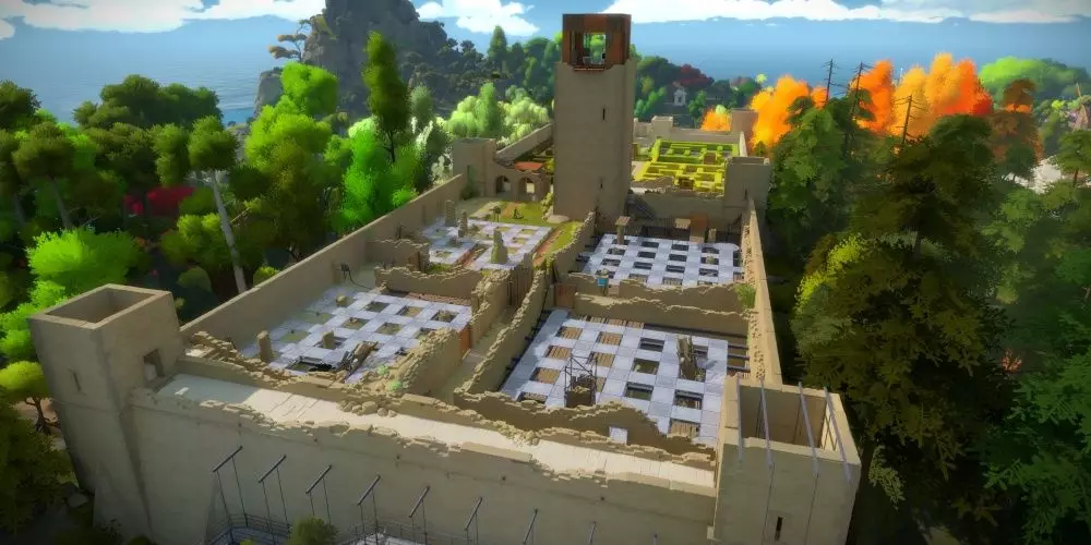 The Witness Overhead Screenshot van een puzzel