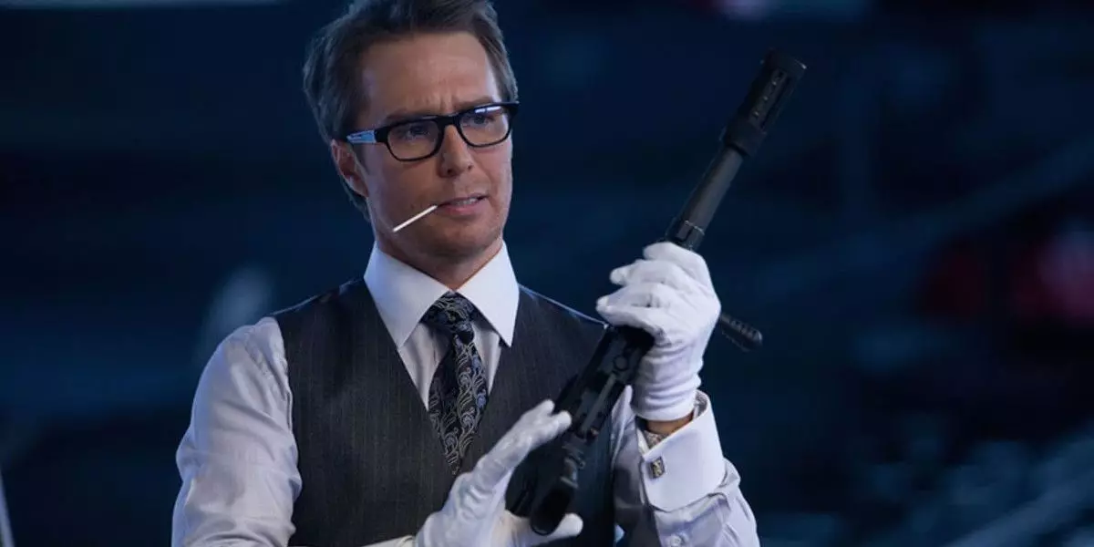 Sam Rockwell com Justin Hammer a Iron Man 2