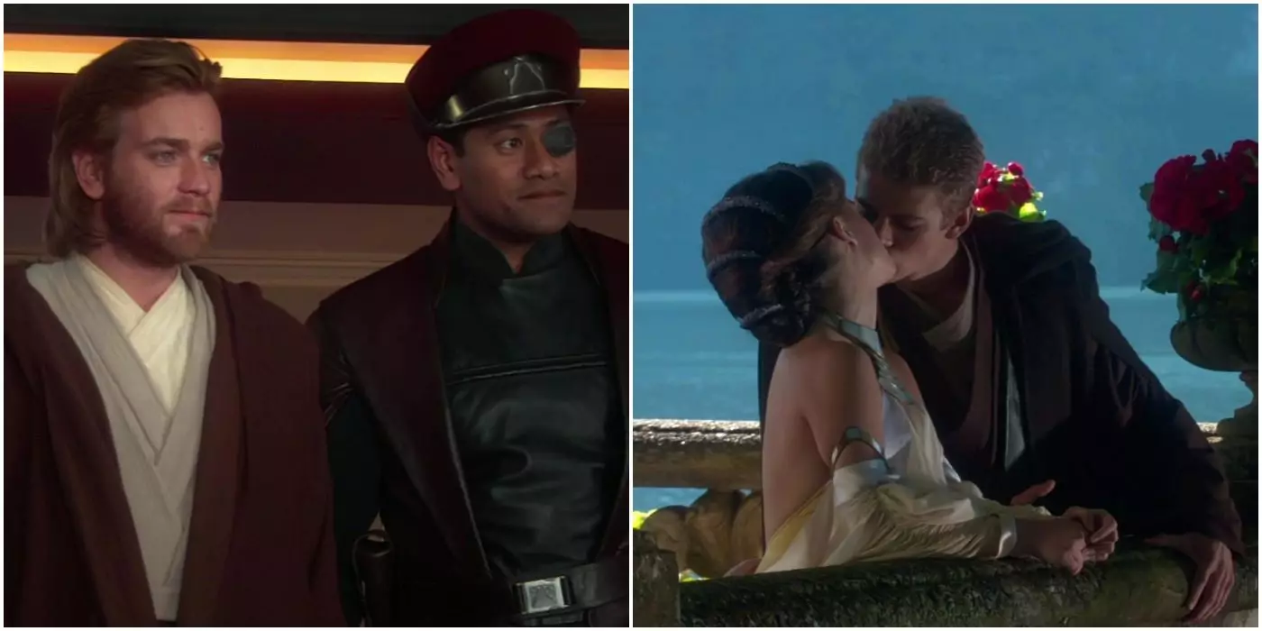 Obi-Wan, Typho, Padme, ak Anakin Star Lagè: Atak nan klon yo