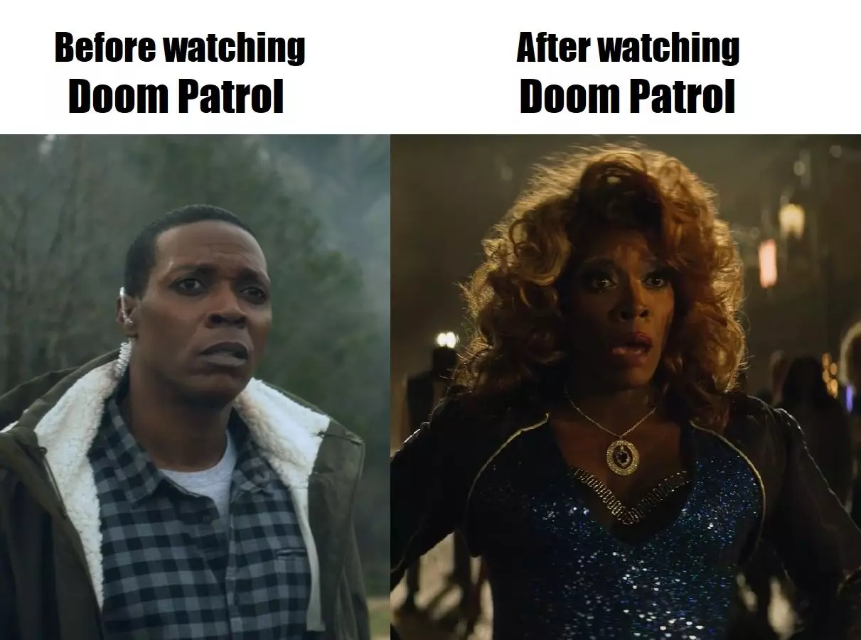 Antes e despois de Danny en Doom Patrol