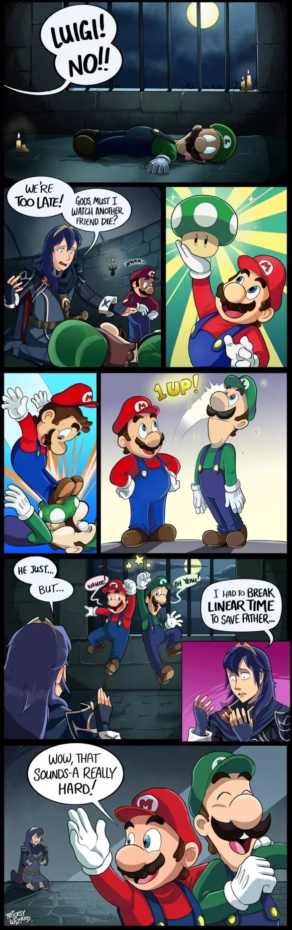 Mario Luigi Fire emblem comic ຕະຫລົກ