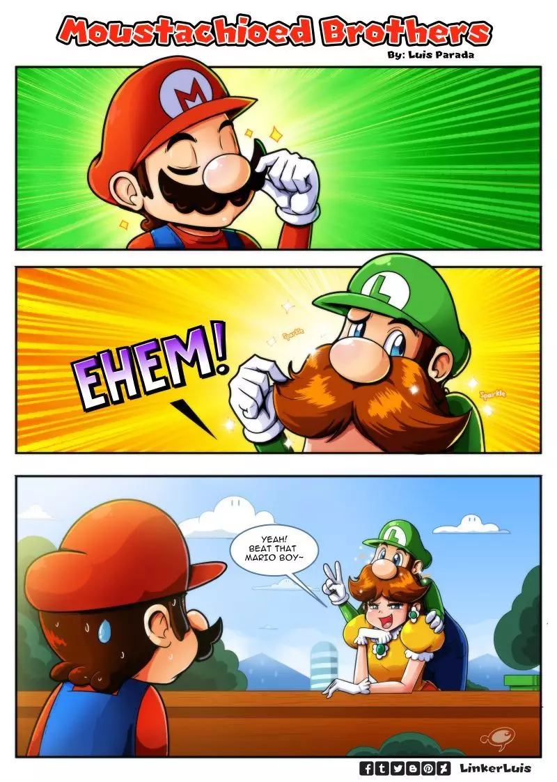 Mario Luigi mustache meme