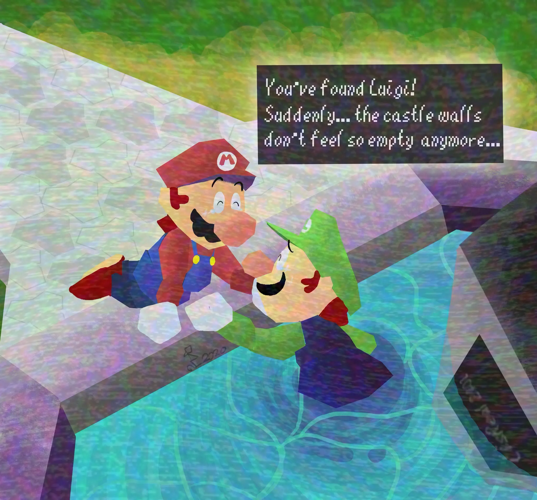 Luigi mario Castle walls meme Nintendo