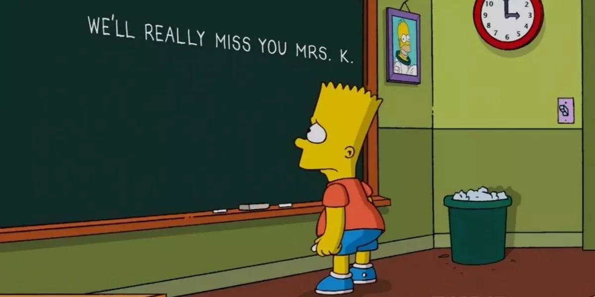 The Simpsons Mrs K Chalkboard Scena