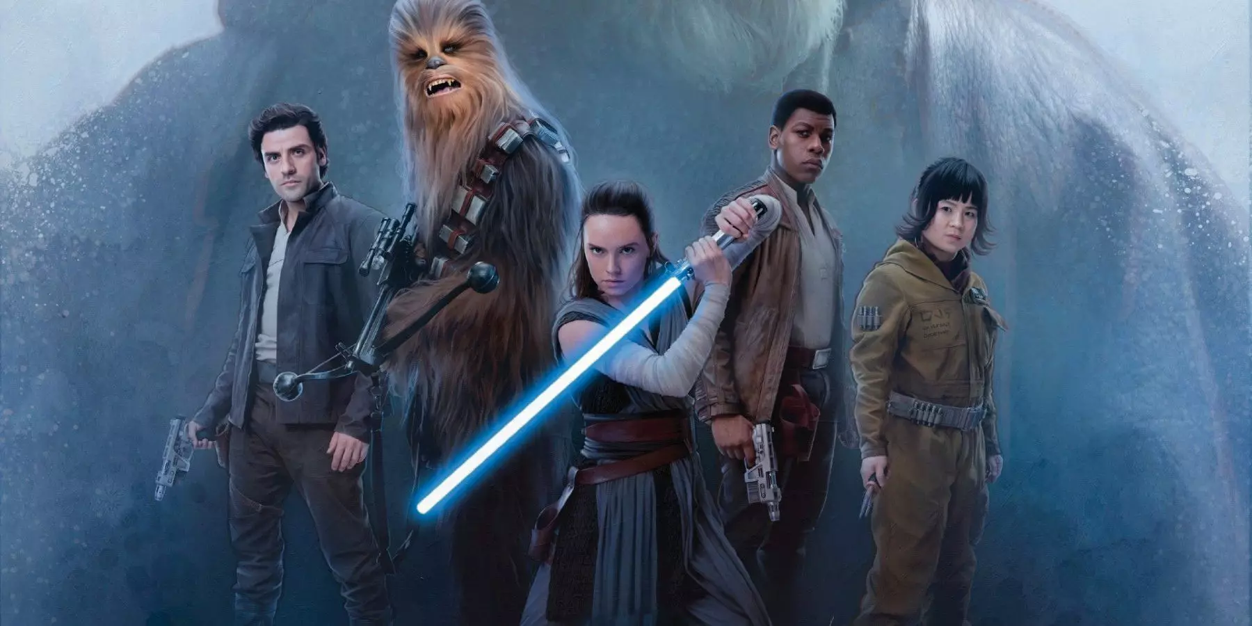 star-wars-the-last-jedi-ọrụ nka-finn-rey-rose-poe-chewbacca