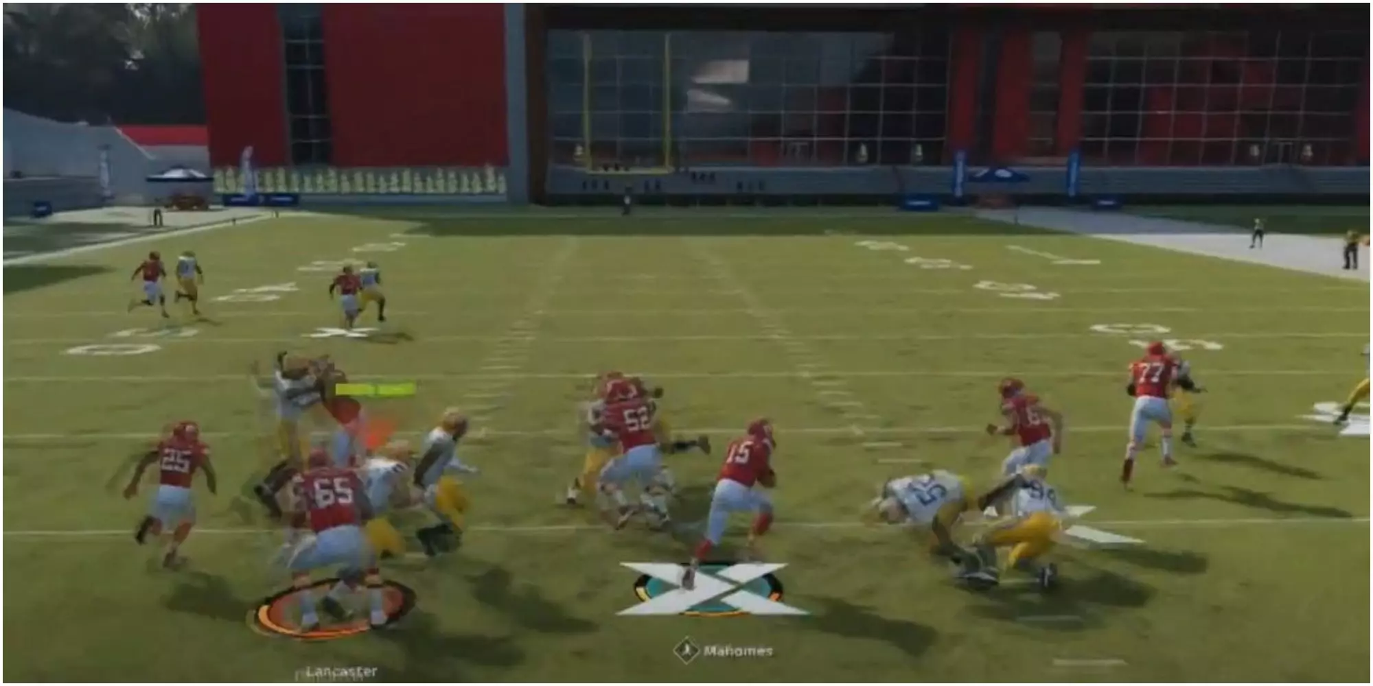 Madden NFL 22 Mahomes Ripping Off A Long Run