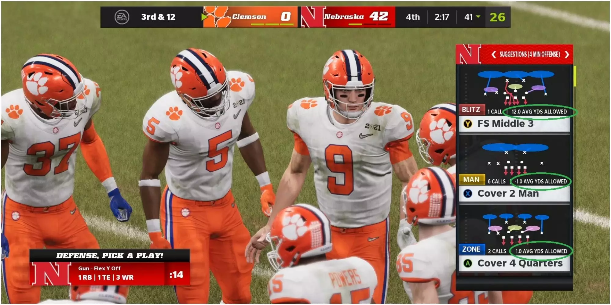 Madden NFL 22 Gezien de gemiddelde afstand van een verdediging per spel