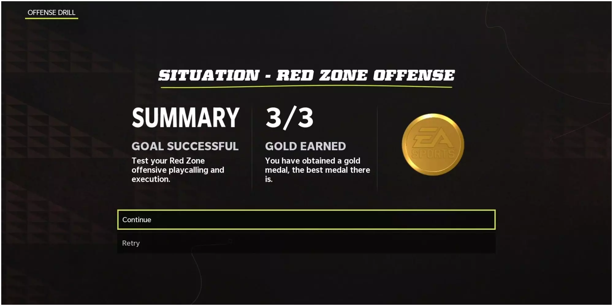 Madden NFL 22 behaalt een gouden medaille in een drill-on-offensief