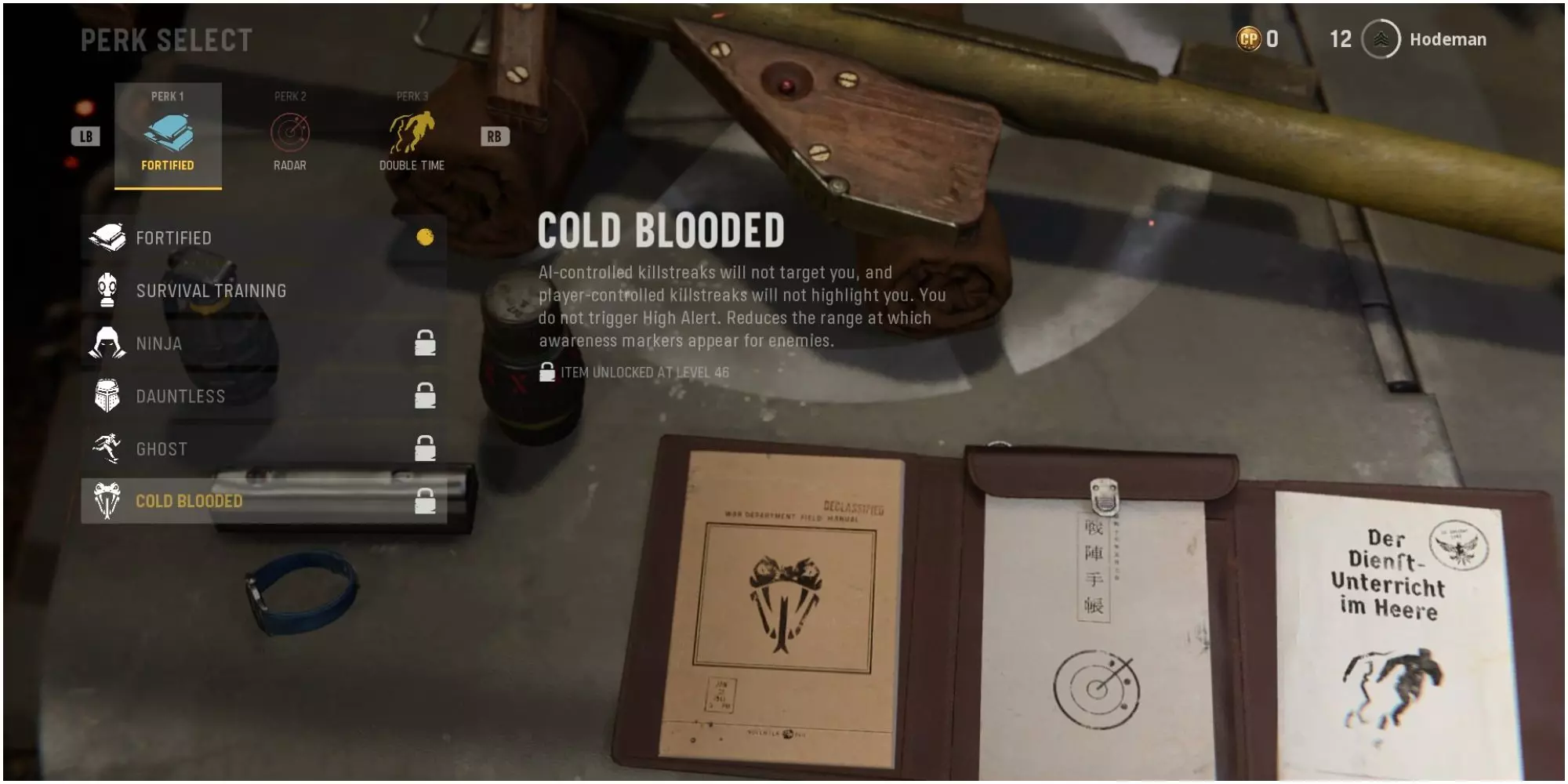 Call Of Duty Vanguard Cold Blooded Perk 1 විස්තරය කියවීම