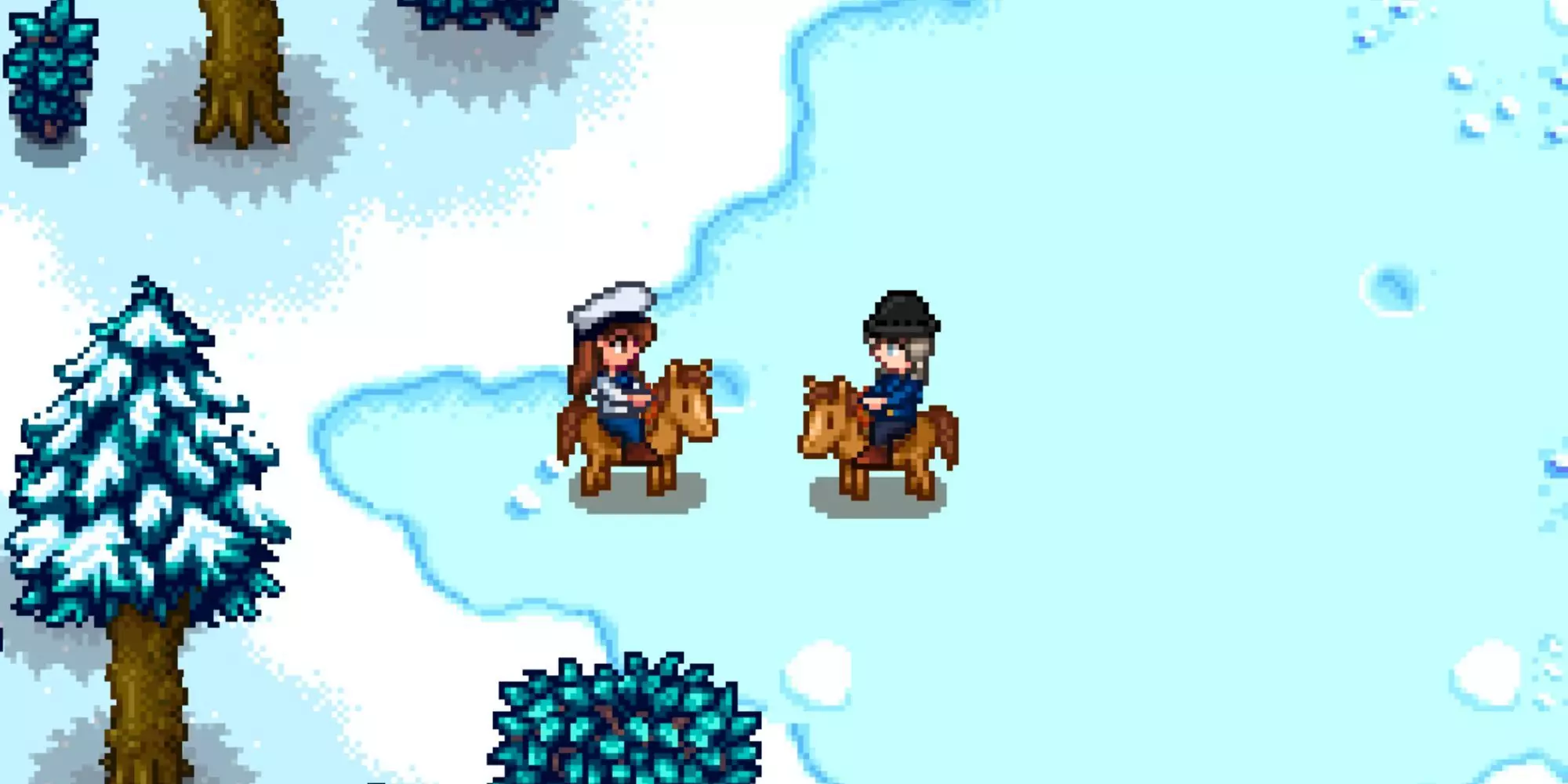 Jogadores de Stardew Valley a cavalo