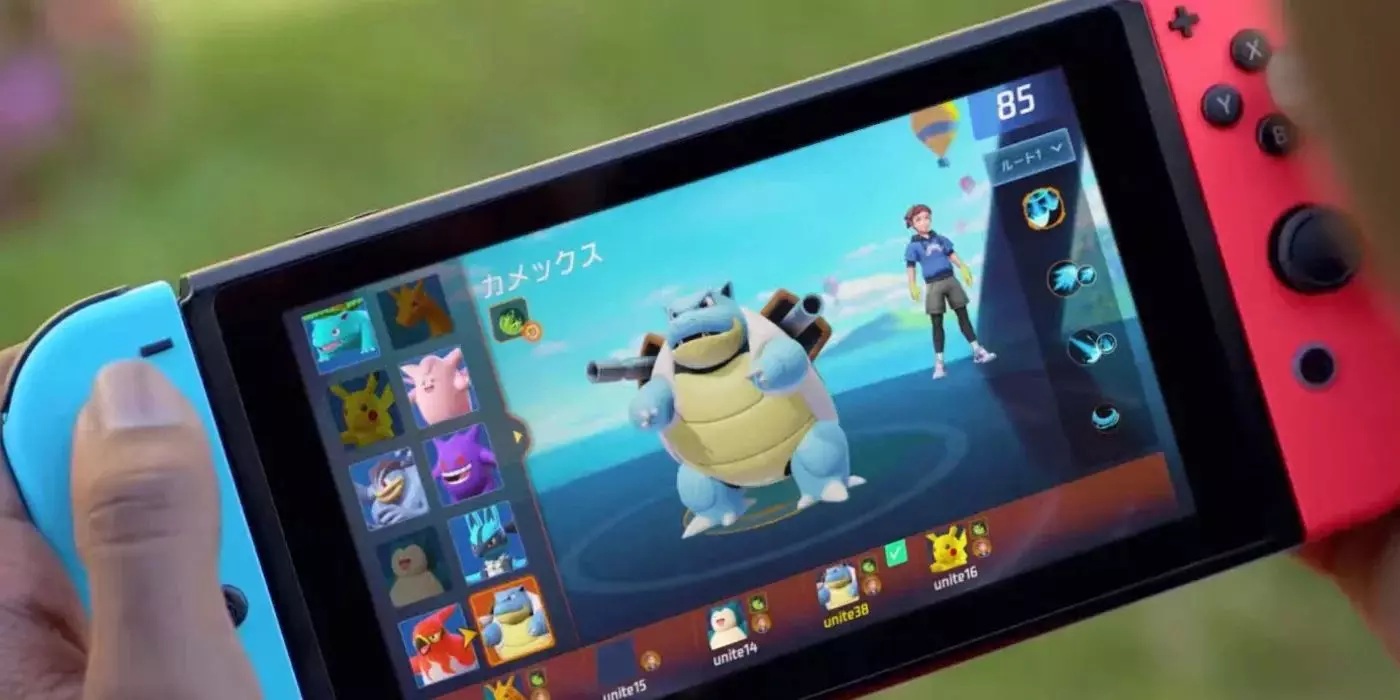 Một Blastoise trong menu Pokemon Unite