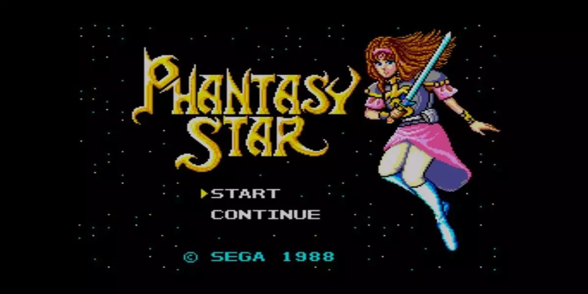 Sgrîn ddewislen Phantasy Star