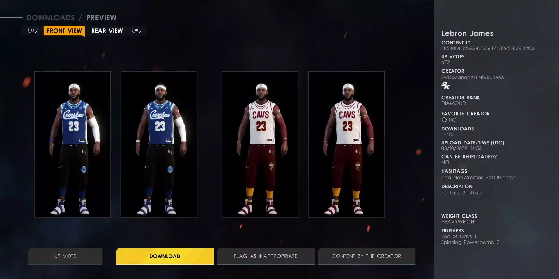 wwe-2k22-mellores-superestrellas-personalizadas-baseadas-en-celebridades-lebron-james