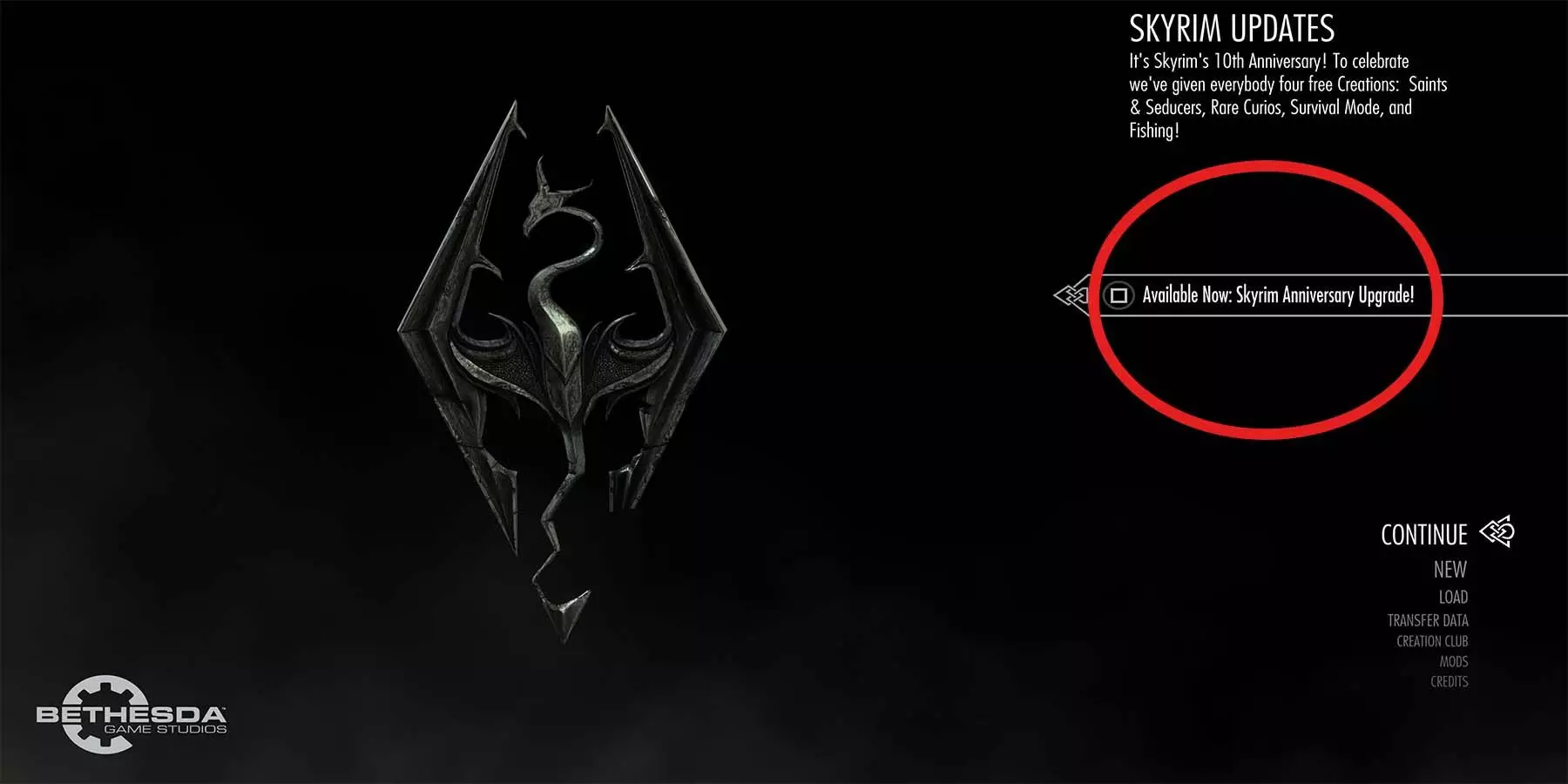 actualización de la edición de aniversario de skyrim