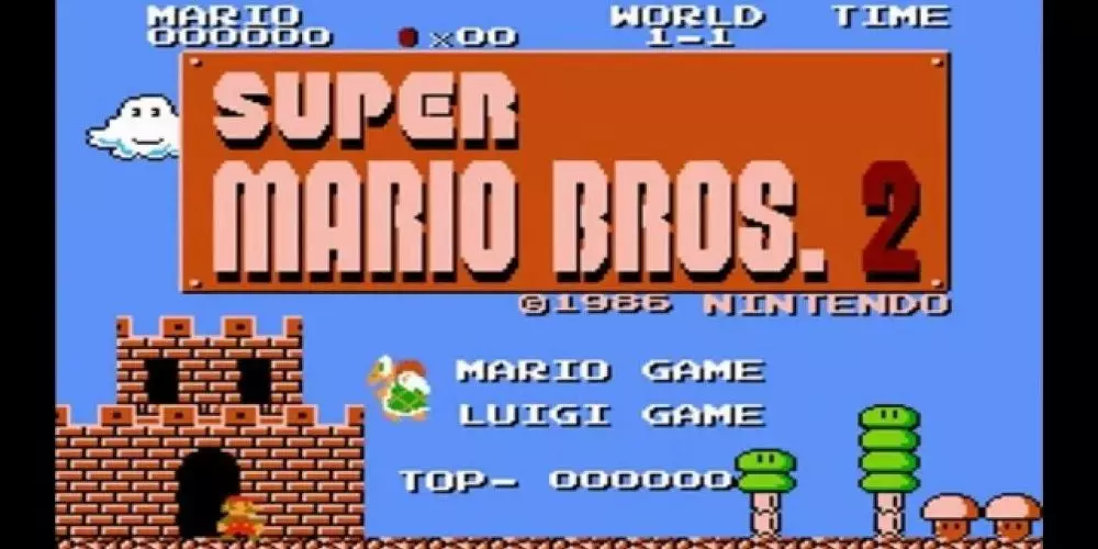 Pantalla de inicio de Super Mario Brothers 2 The Lost Levels