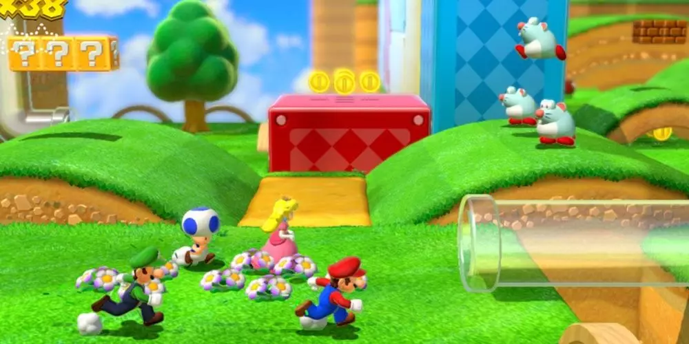 Super Mario 3D World Cuatro jugadores Tubo transparente