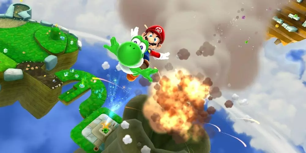 Super Mario Galaxy 2 Mario Y Yoshi Escape Explosión