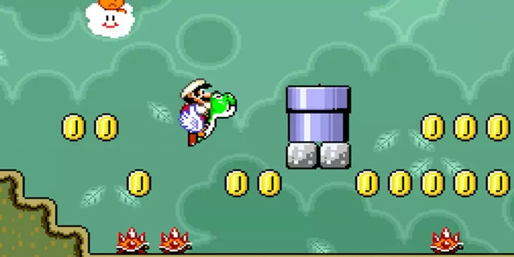 Captura de pantalla del tráiler de Super Mario World Yoshi Spike