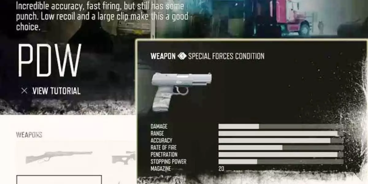 Skrin menu PDW Days Gone