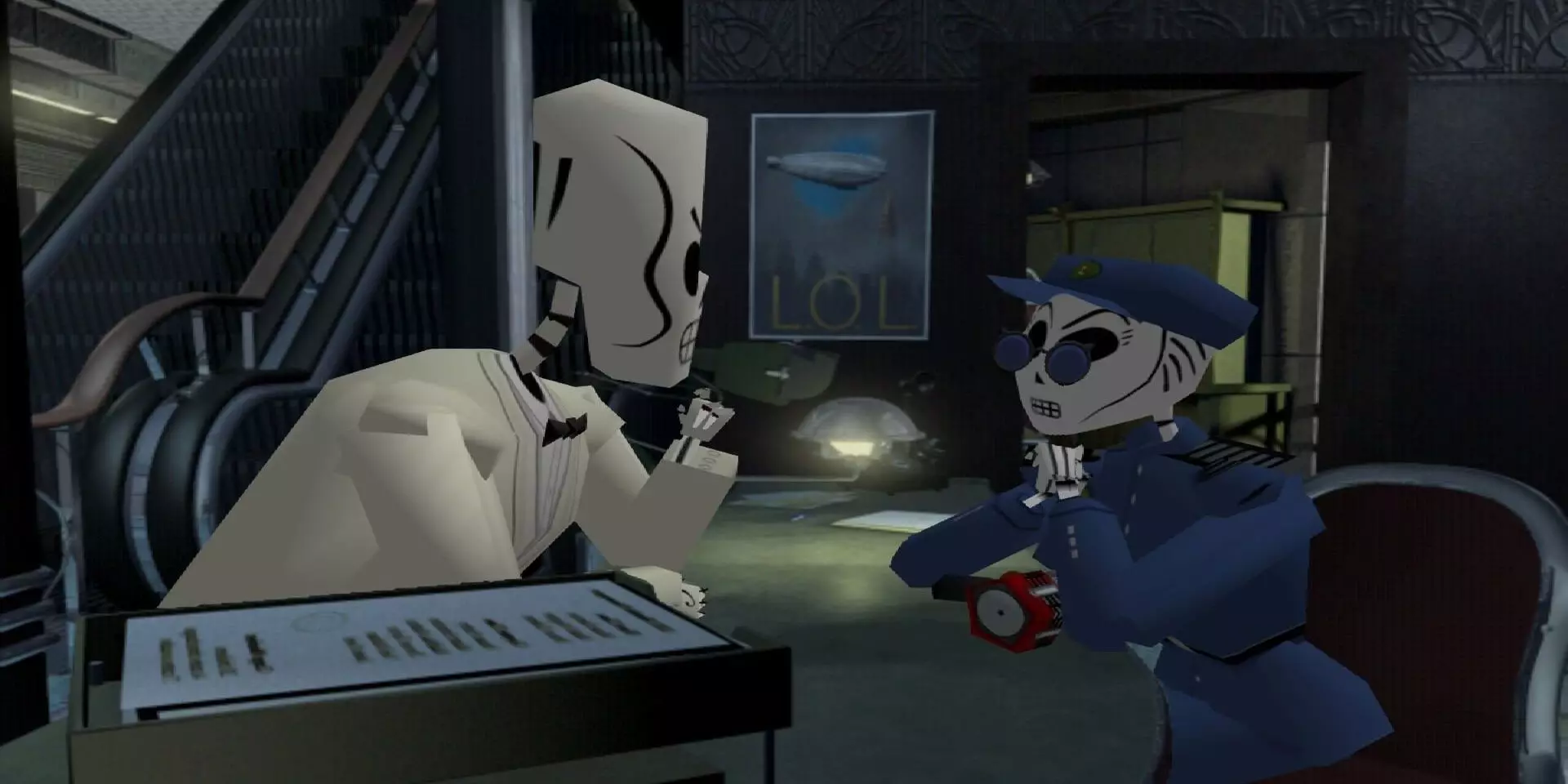 Grim Fandango se Manny en Carla