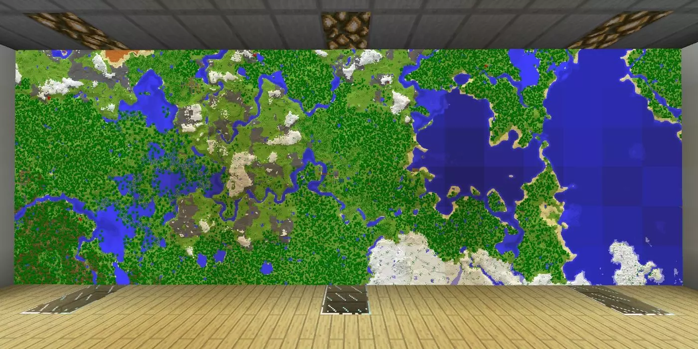 Map enfawr Minecraft wedi'i lunio gan y chwaraewr