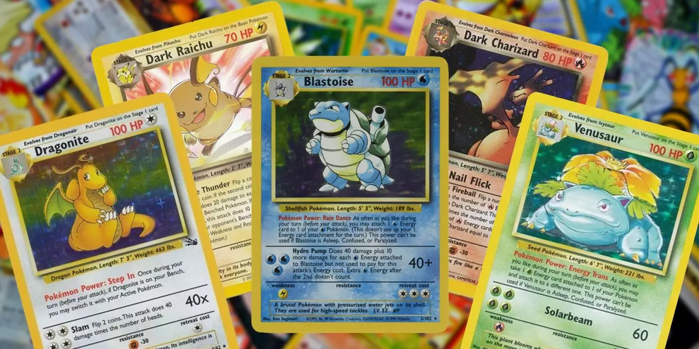 Alcune delle carte Pokemon più rare dei set Base, Fossil e Team Rocket