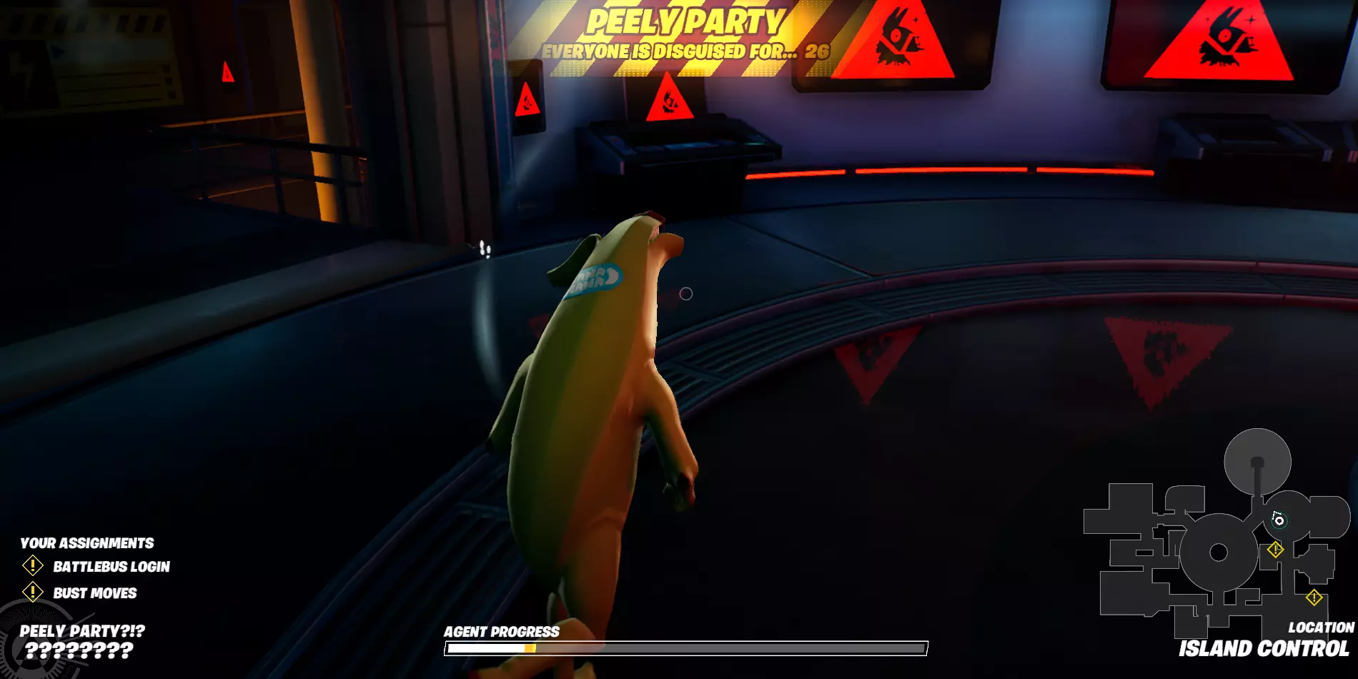 Screenshot vu Fortnite Impostors Sabotage Peely Party