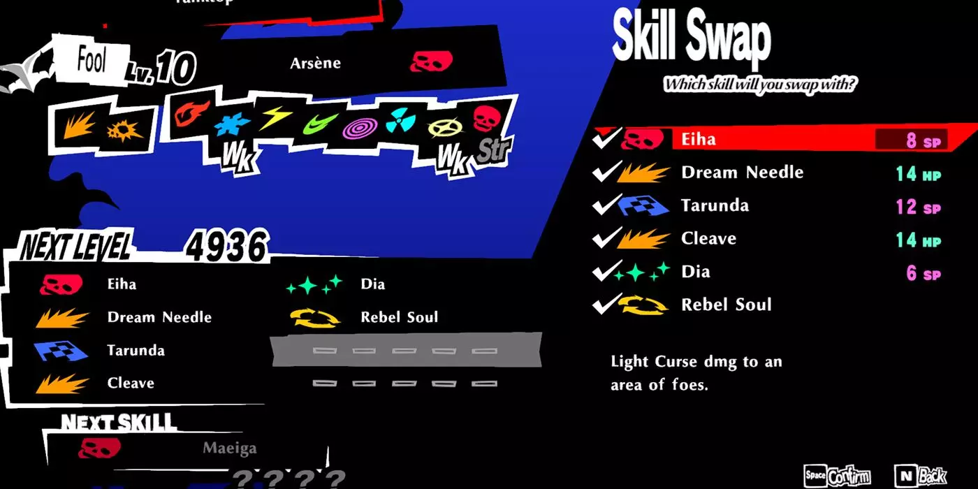 Persona 5 Strikers: Użu ta 'Skill Swap Fil-Menu Persona Nru Problem