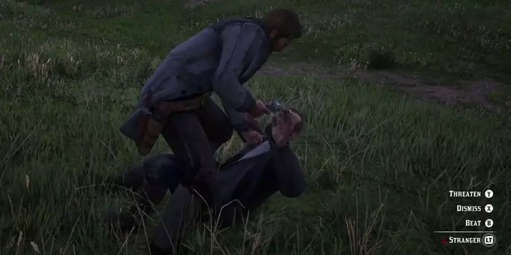 Arthur intimida uma testemunha em Red Dead Redemption 2