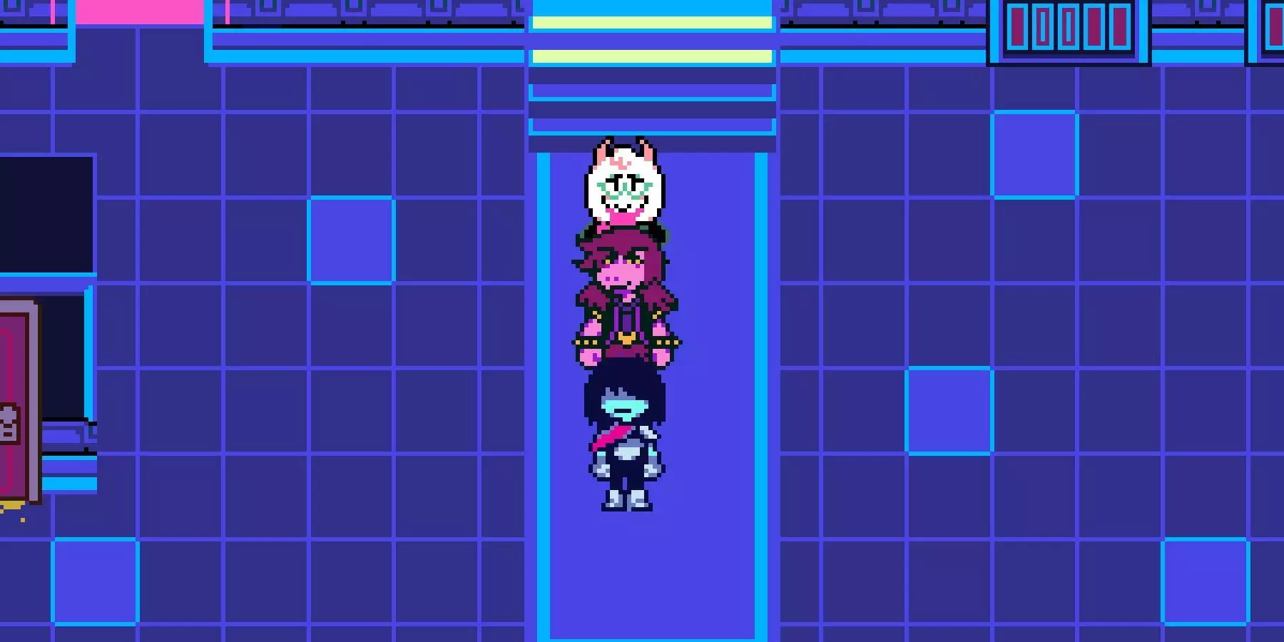 Kris, Susie, na Ralsei huko Deltarune