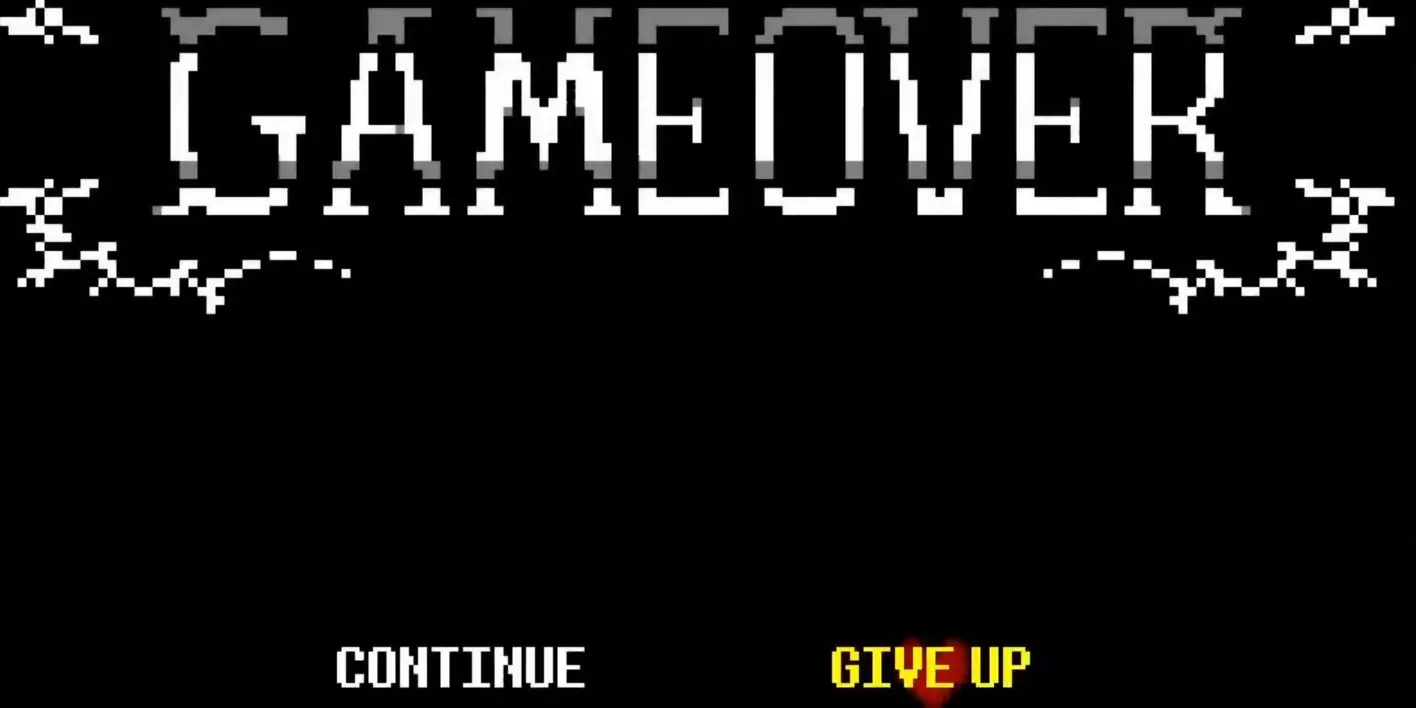 Game Over screen hauv Deltarune