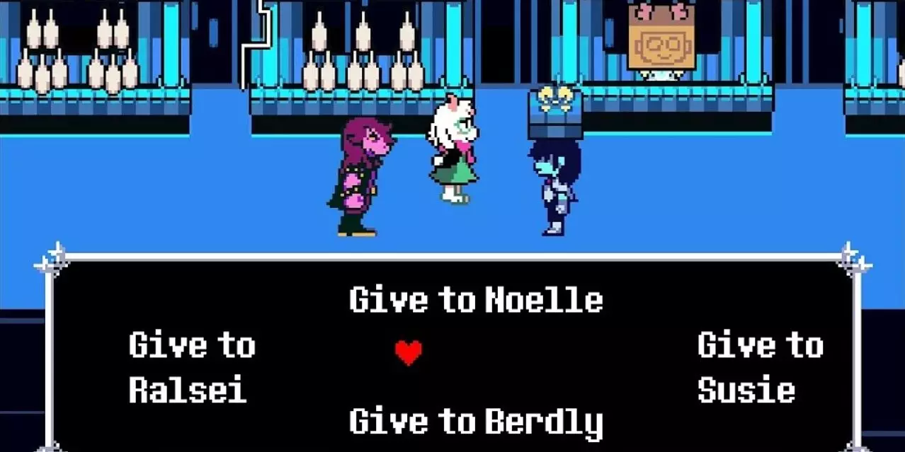 Крис избира на кого да даде подарък в Deltarune Глава 2