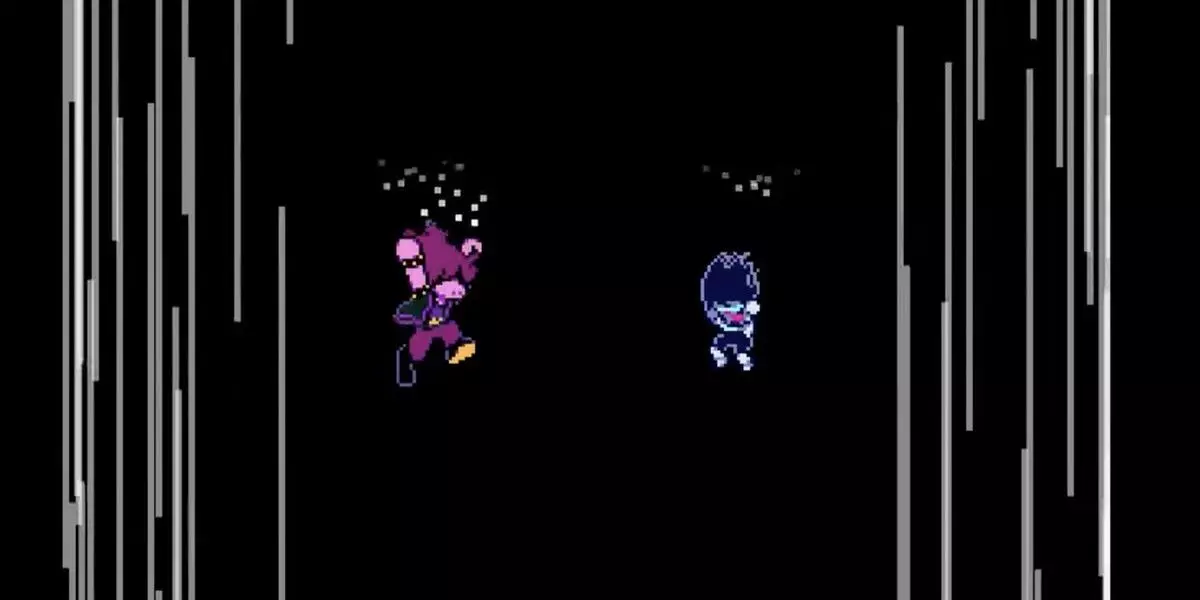 Susie และ Kris ตกลงสู่ Dark World ใน Deltarune บทที่ 2