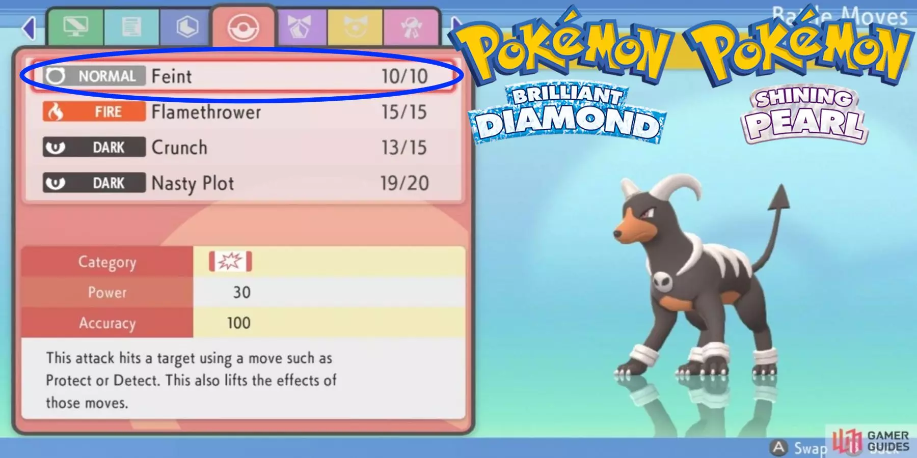 Pokemon djamant brillanti brillanti perla houndoom