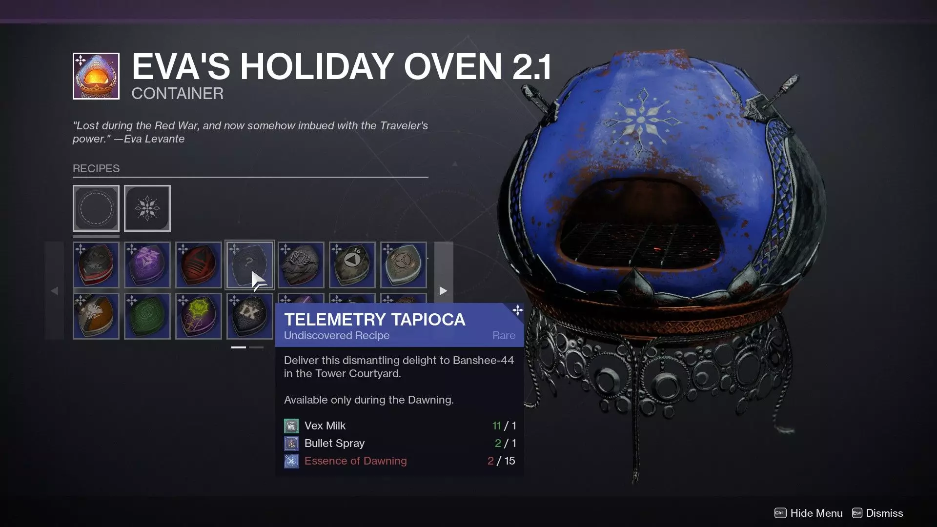 Destiny 2 Dawning 2021: Kako do telemetrije tapioke