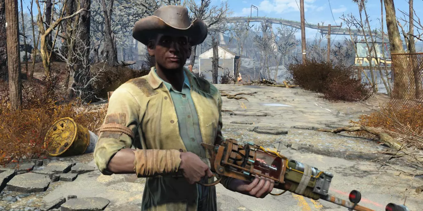 Лазерлік қаруы бар Fallout 4 Preston Garvey имитациялаушысы